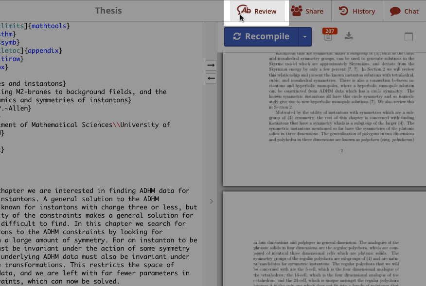 Track Changes in Overleaf - ShareLaTeX CE @ das7pad.de, Online LaTeX Editor